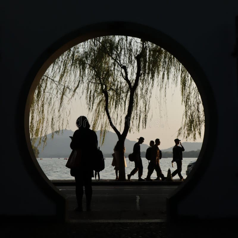 Shadow of Two People on Rock Mountain Stock Image - Image of silhouette ...