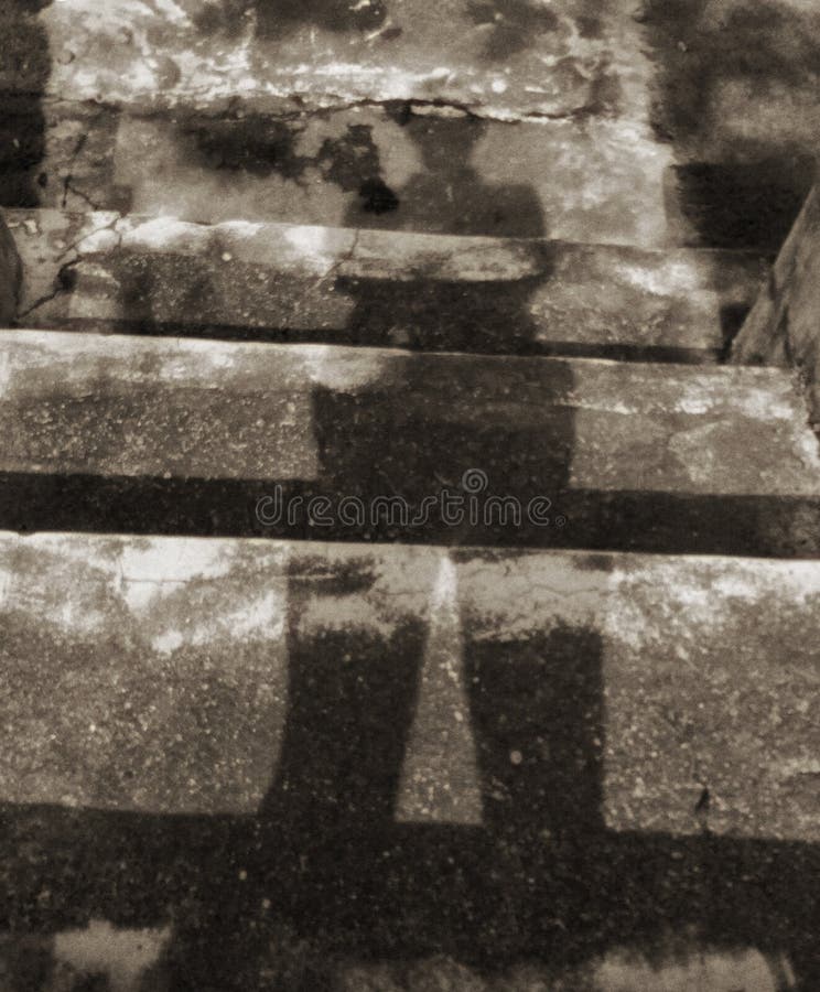 The Shadow of the Person on the Gray Stairs Stock Photo - Image of ...