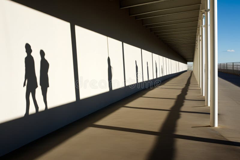 Shadow of Person Standing in Front of Wall. Generative AI Stock Image ...