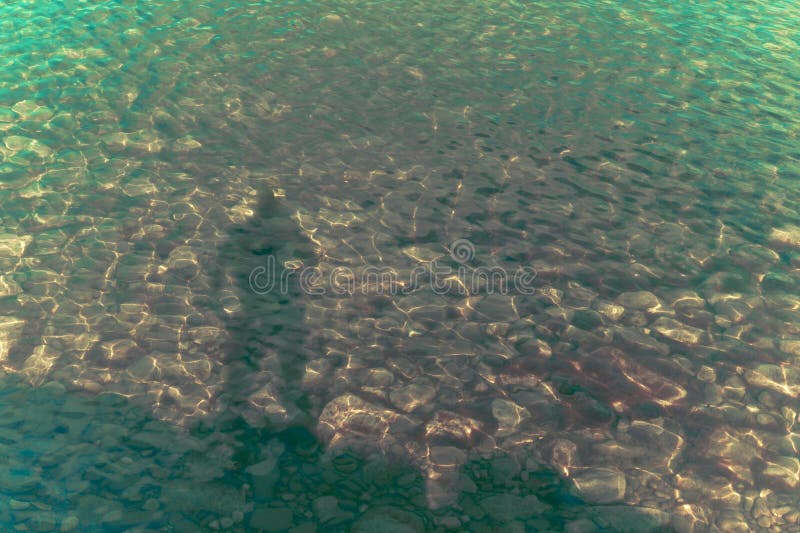 Shadow of a Person on Water Surface Stock Photo - Image of shadow, lake ...