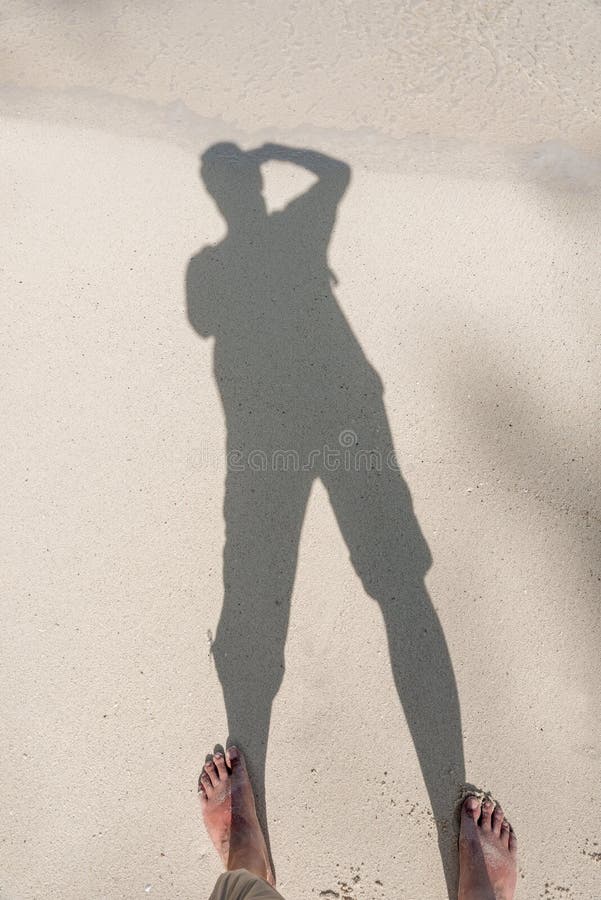 Shadow of a Photographer on the Sand Stock Photo - Image of alone, sand ...
