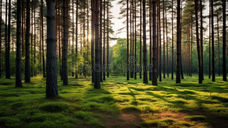 Shadow pine tree group stock photo. Image of wildlife - 361675628