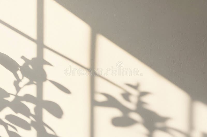 Shadow Plant Leaves on Wall with Window Light Minimal Abstract Stock ...