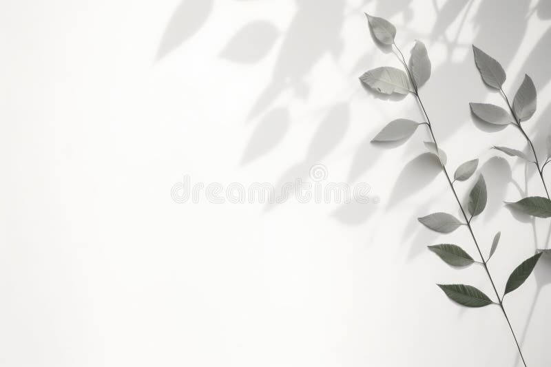 Shadow of a Plant on White Wall Stock Illustration - Illustration of ...