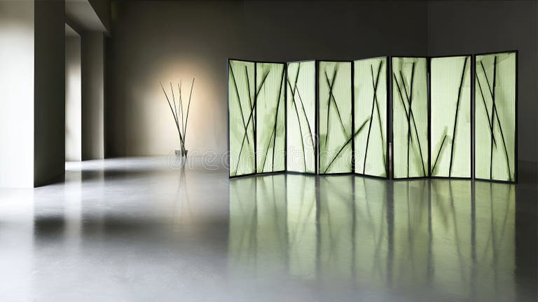 Shadow Play with Screen Casting Blurred Reflections in a Modern Indoor ...