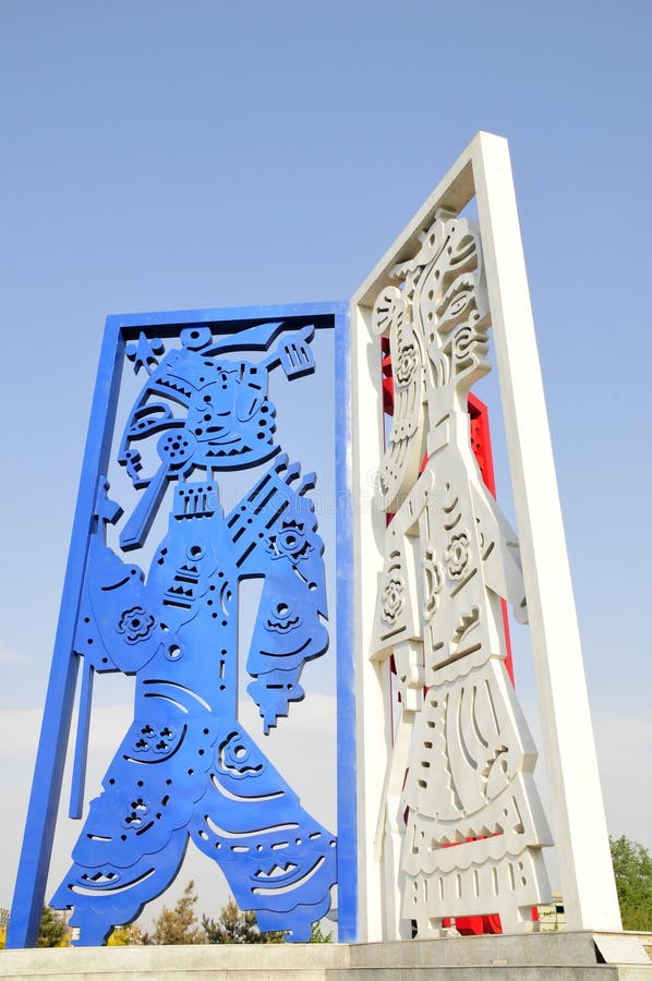 Shadow play statue stock image. Image of life, white - 355336197