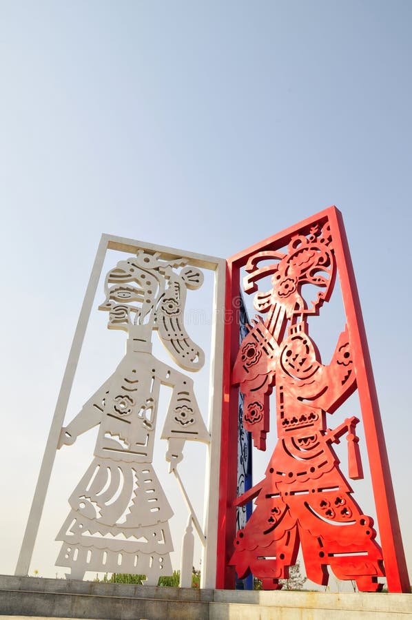 Shadow play statue stock image. Image of white, drama - 355336239