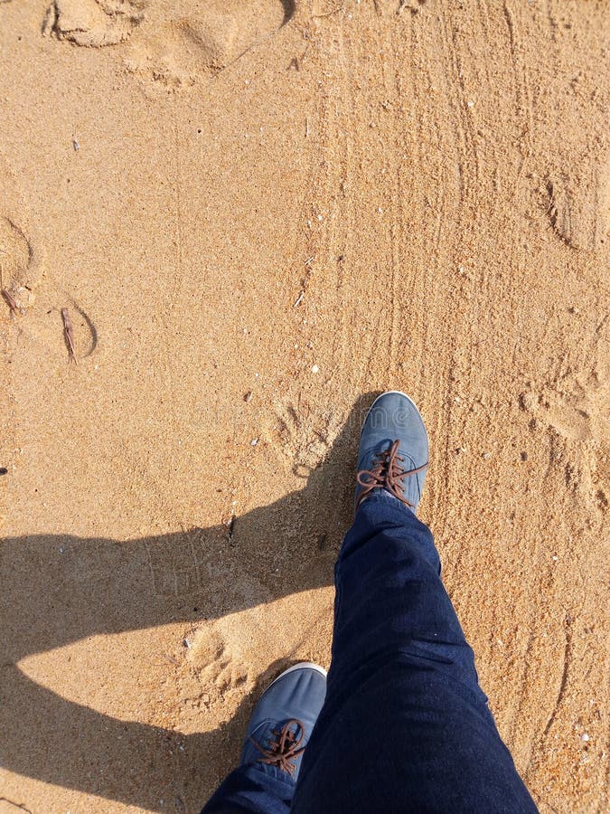 Shadow play stock photo. Image of shadow, stepping, beaches - 131460640