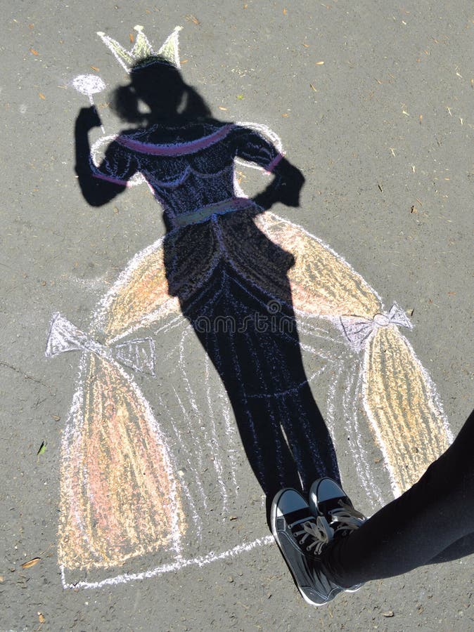 Shadow Princess on Asphalt. Stock Photo - Image of paving, childhood ...