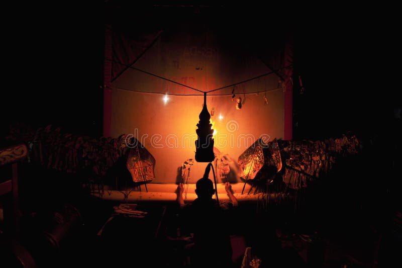 Shadow Puppet Show Performance Stock Photo - Image of darkness ...