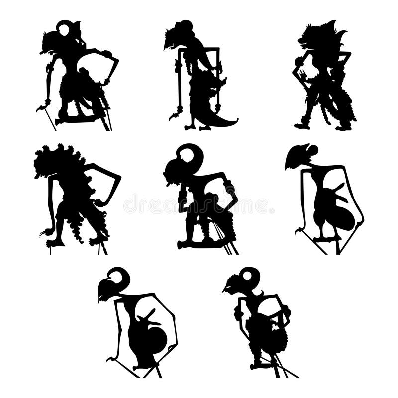 Shadow Puppet Silhouette Set Stock Vector - Illustration of logo ...