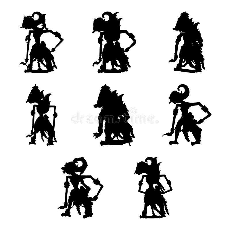 Shadow Puppet Silhouette Set Stock Vector - Illustration of simple ...