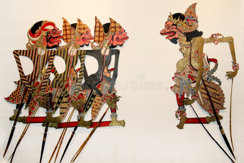 Wayang Kulit Puppet on Batik Stock Image - Image of artifact, arts: 6061239