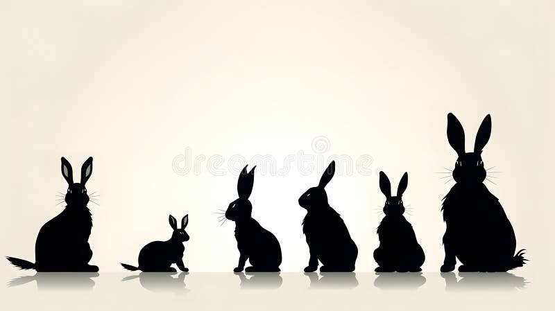 The Shadow of the Rabbit Family Stock Photo - Image of symbol ...