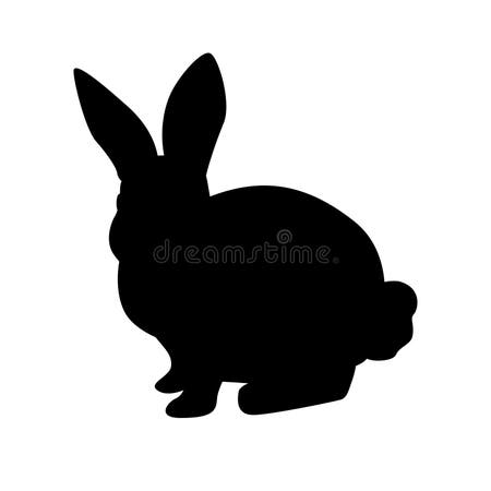 Shadow of Rabbit Isolated on White Background Stock Vector ...