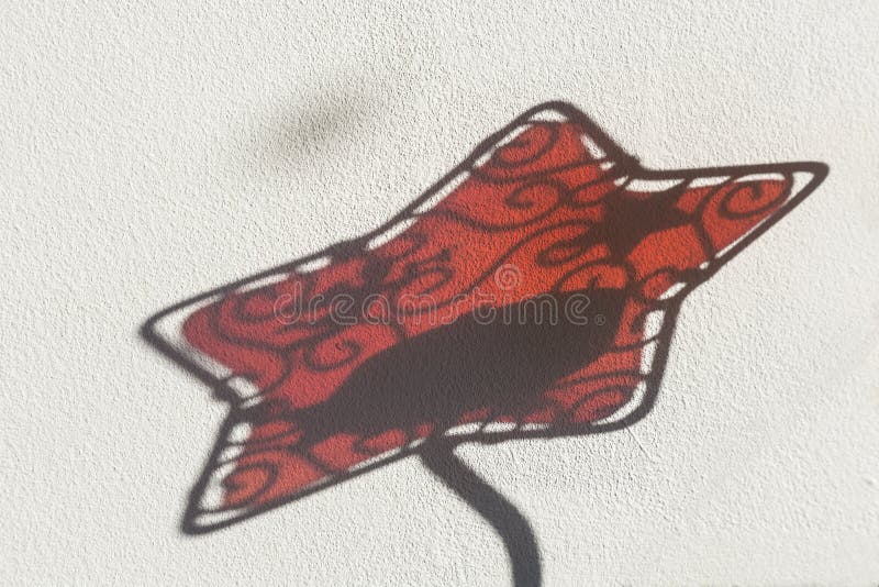 Shadow of the Red Star on the Wall Stock Photo - Image of framed ...