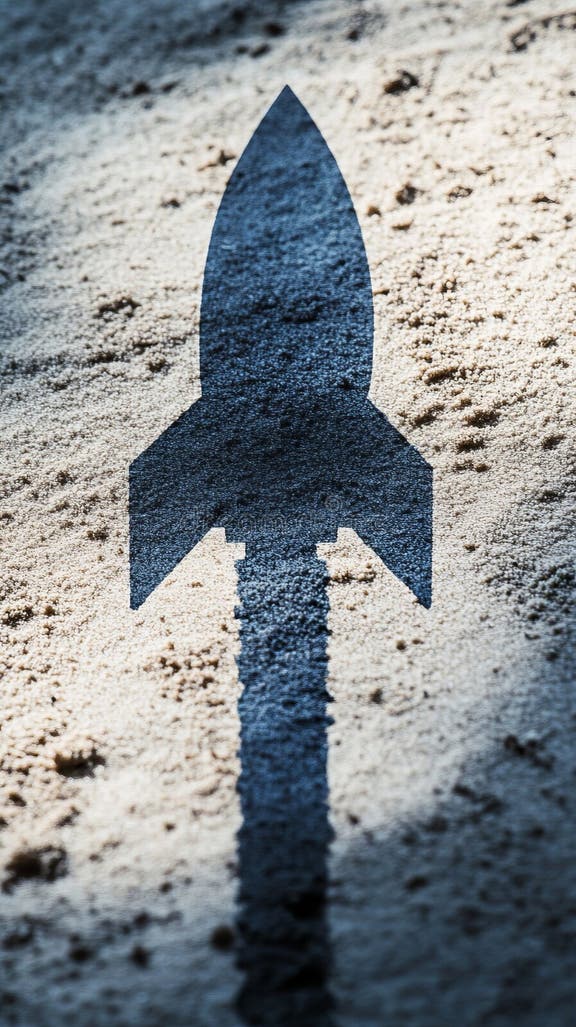 Shadow of a Rocket on Sand Illustrates Technological Innovation and ...