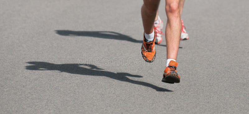 Runner s Shadow stock photo. Image of city, marathon, runner - 4979398