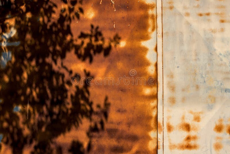 Shadow on Rusty Metal Surface Stock Photo - Image of weathered ...