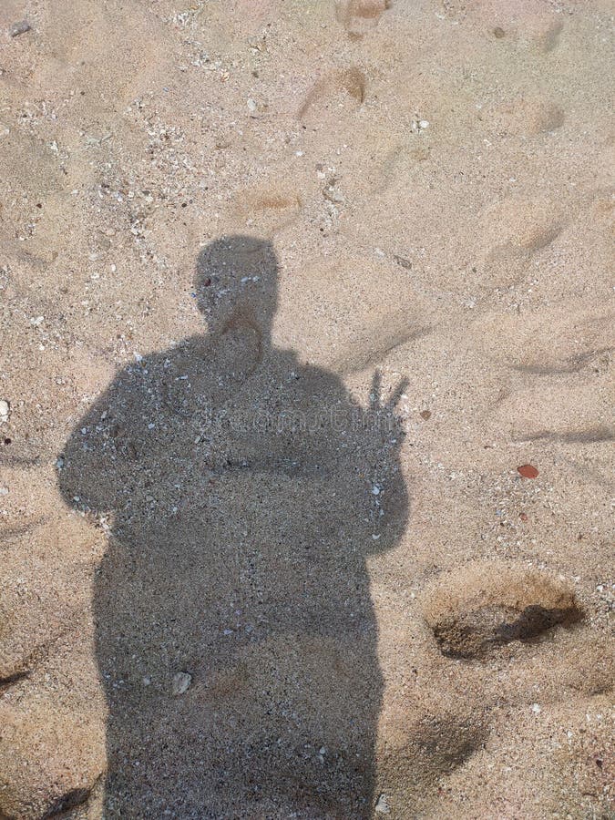 Shadow at Sand Beach Peace Holiday Stock Image - Image of shadow, sand ...