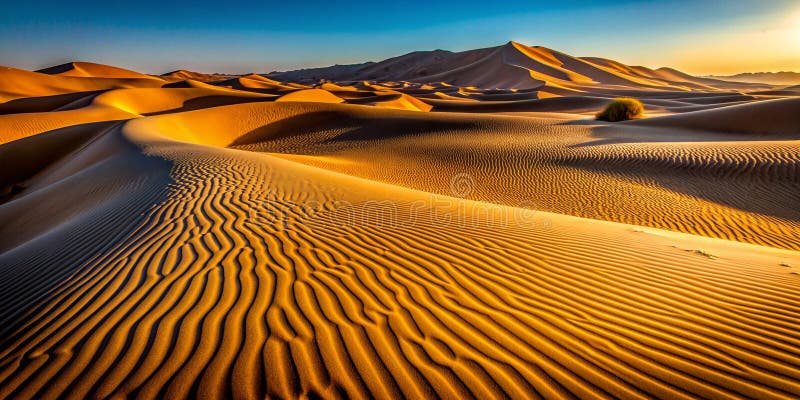 Shadow of a Scenic Desert Where Dunes Form Geometric Patterns and ...