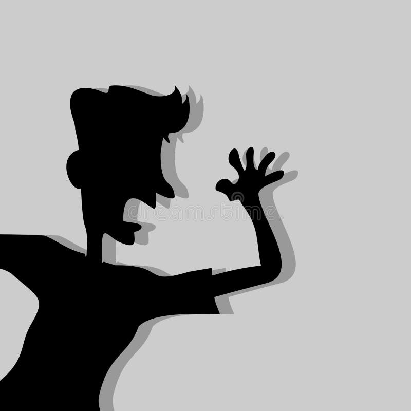 Shadow scream stock vector. Illustration of sticker, silhouette - 28359147