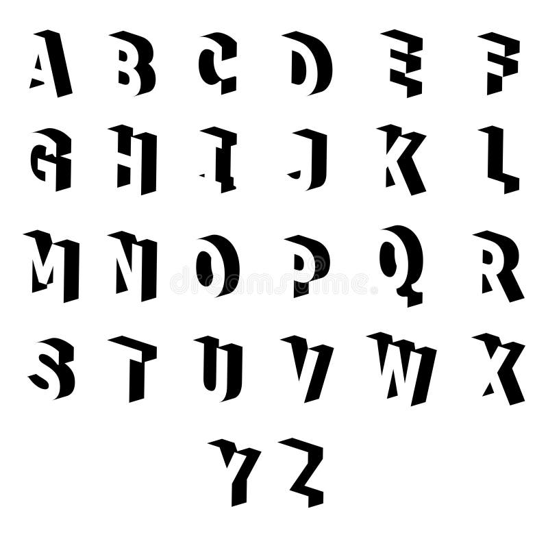 Shadow of Set English Alphabet Stock Vector - Illustration of typeset ...