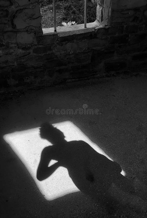 Shadow stock photo. Image of girl, concrete, white, metal - 126186732