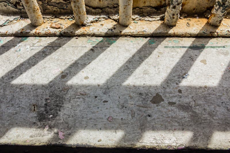 Shadow Shining through the Bars of the Old Prison Stock Image - Image ...