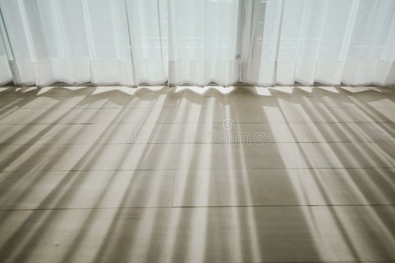 Shadow from Shining through a Door and the Curtains Stock Photo - Image ...