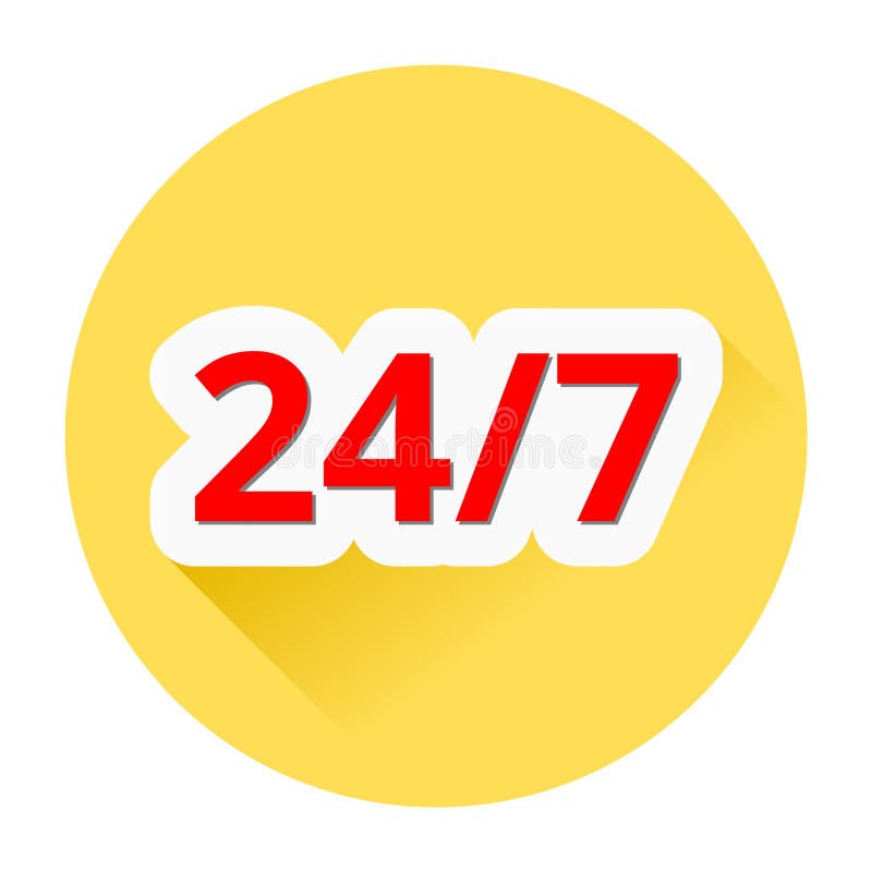 24/07 with Shadow stock vector. Illustration of choice - 81454464