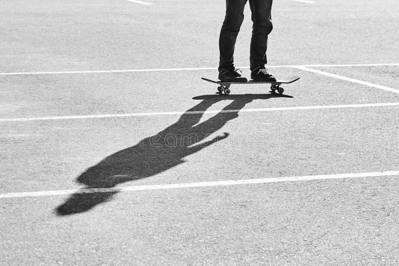 Shadow of a Skateboarder on Asphalt Stock Photo - Image of energy ...