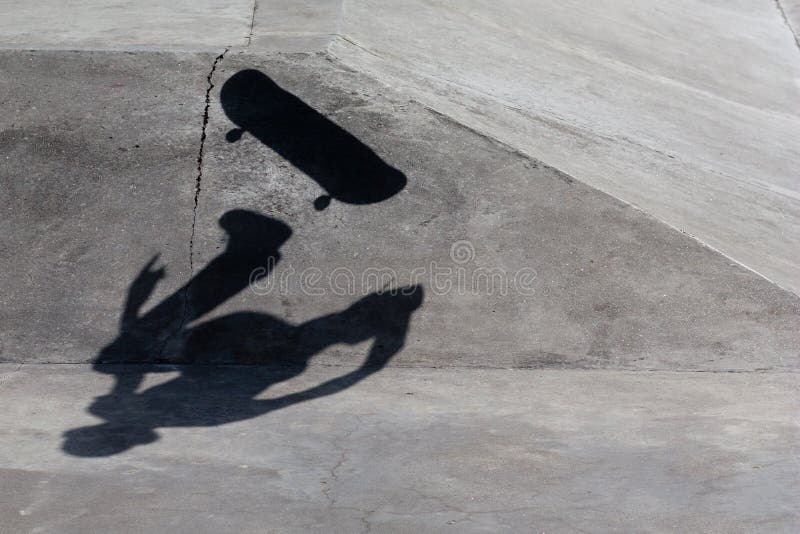 Shadow skateboarder stock photo. Image of jump, wall - 23971176