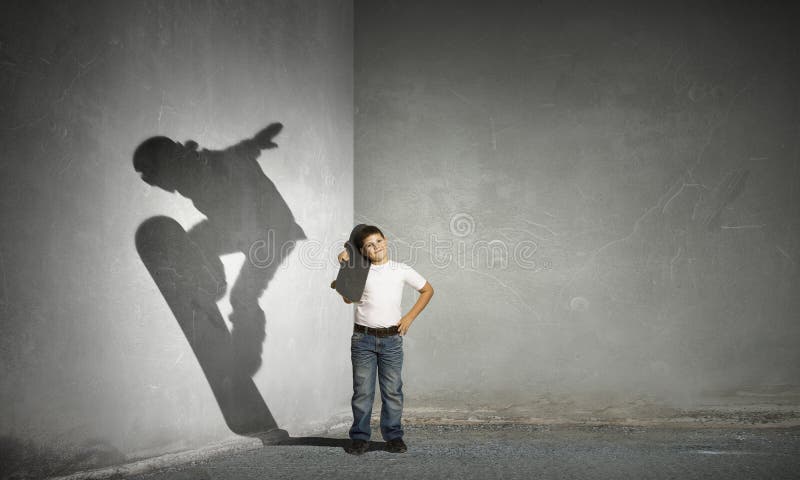 Shadow of Skater Boy. Mixed Media Stock Image - Image of skating ...