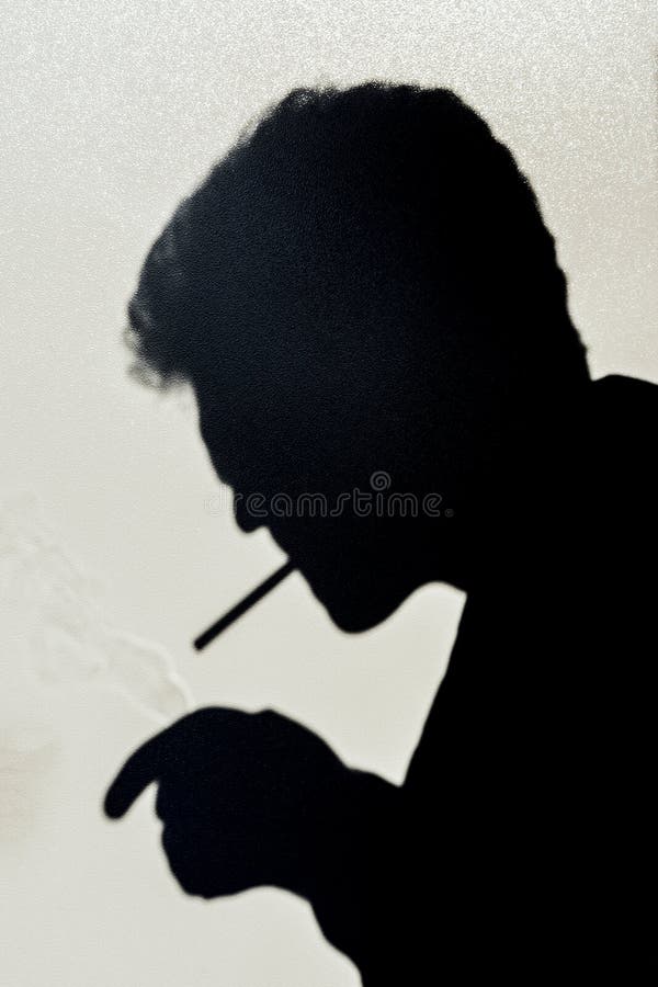 Shadow of Smoking Man, Young Man Smoking a Cigarette, Concept Abstract ...