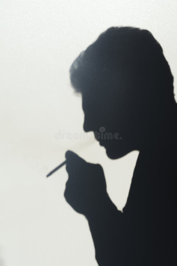 Shadow of Smoking Man, Young Man Smoking a Cigarette, Concept Abstract ...