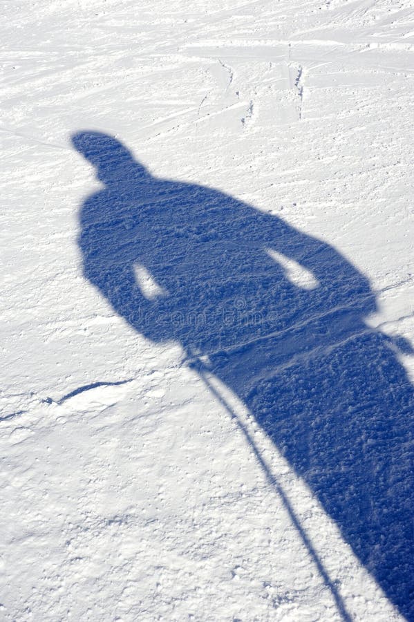 Shadow on the snow stock photo. Image of snow, person - 12981646