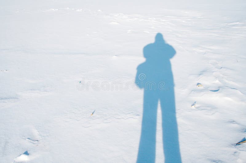 Shadow on snow stock photo. Image of single, detail, perspective - 3947460