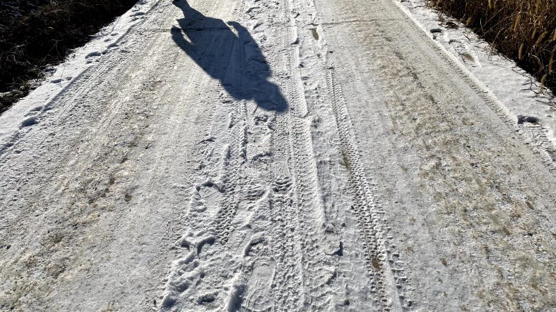 Shadow on the snow stock photo. Image of winter, geology - 209140350