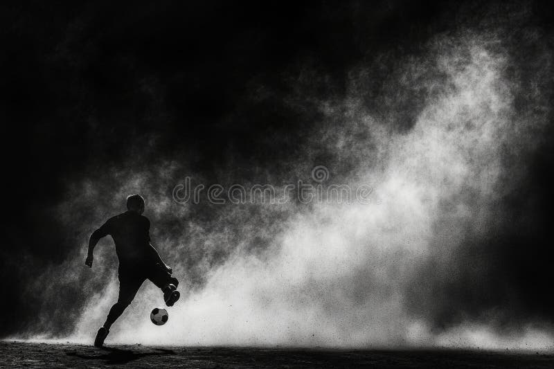 Shadow of a Soccer Player Chasing the Ball Stock Image - Image of kick ...