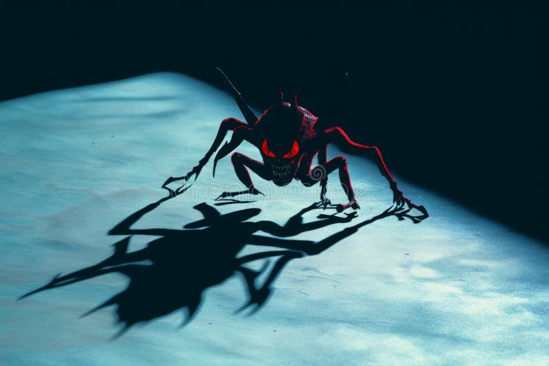 The Shadow of a Spider on the Ground Stock Illustration - Illustration ...