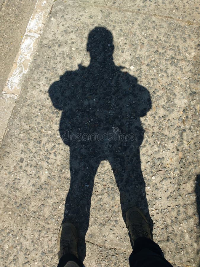 Shadow of Standing Man in Sunny Day. Stock Photo - Image of street ...