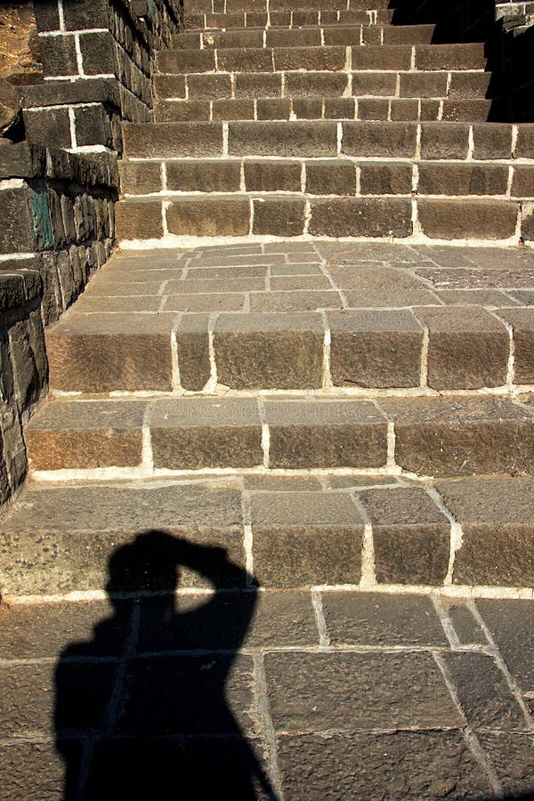 Shadow and Stone Steps stock image. Image of dark, stone - 139337813