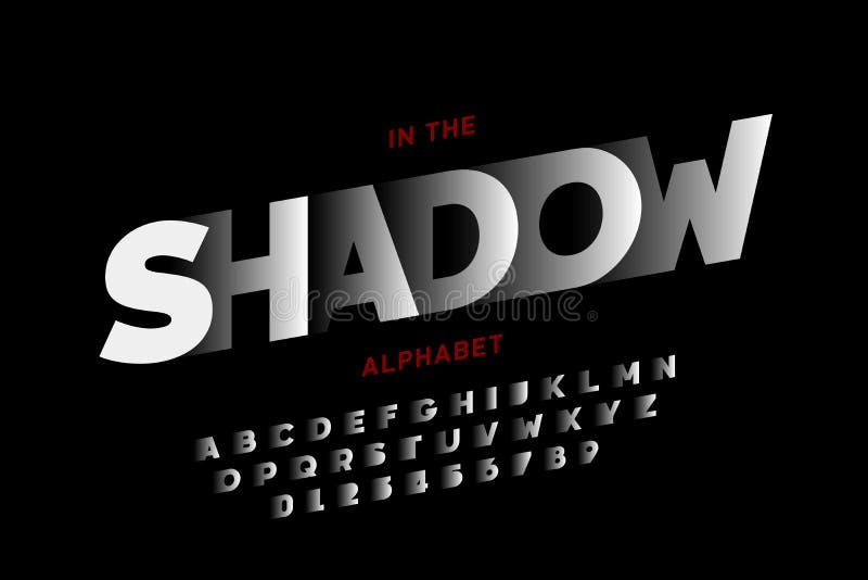 Shadow font stock vector. Illustration of language, cool - 51072603