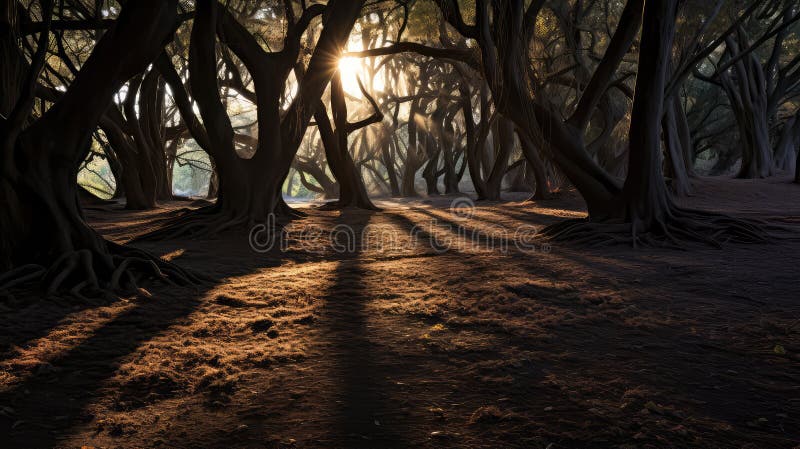 Shadow Sunlight through Trees Stock Illustration - Illustration of ...