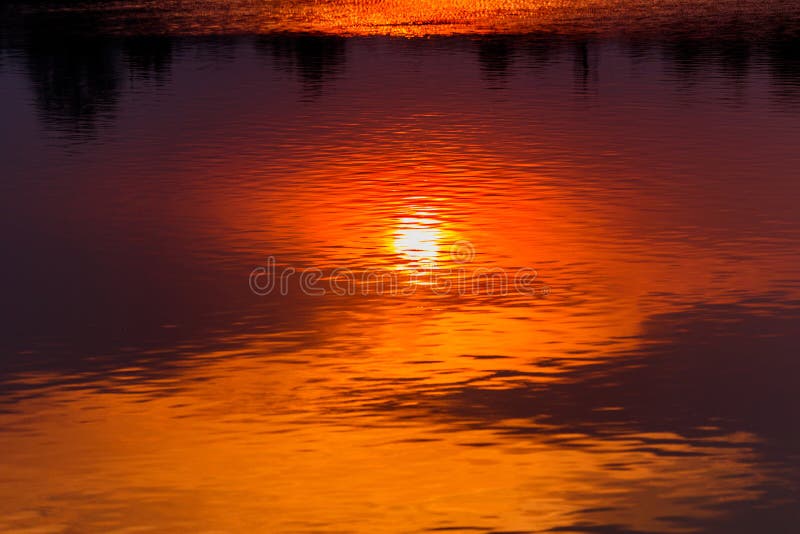 Shadow Sunset in Water at Lake Thailand. Stock Photo - Image of summer ...