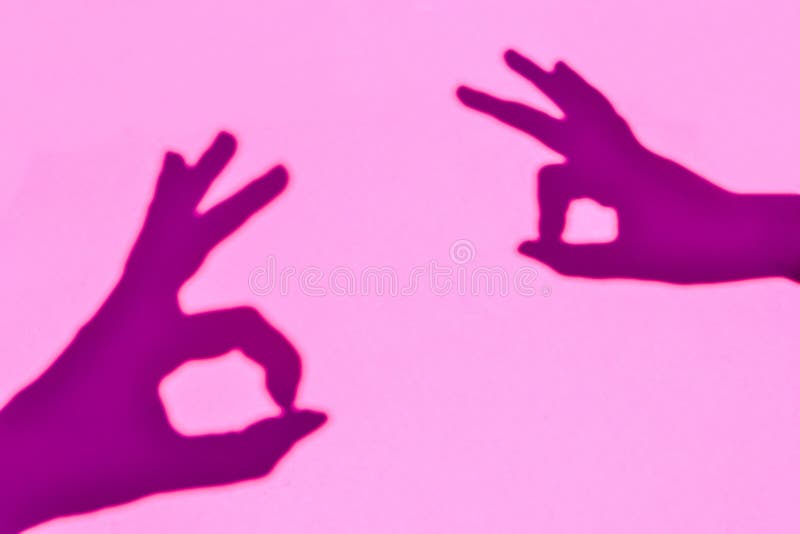 Shadow of Symbolic OK Sign Created with Human Hands Stock Image - Image ...