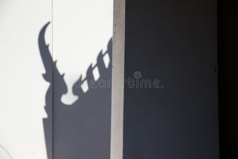 Shadow Temple Roof on White Cement Background. Stock Image - Image of ...