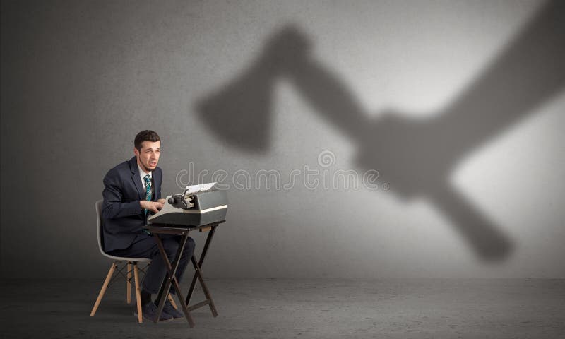 Shadow Threatening Hard Worker Man Stock Photo - Image of desk, angry ...