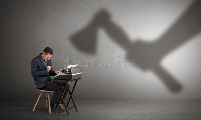 Shadow Threatening Hard Worker Man Stock Photo - Image of conscience ...